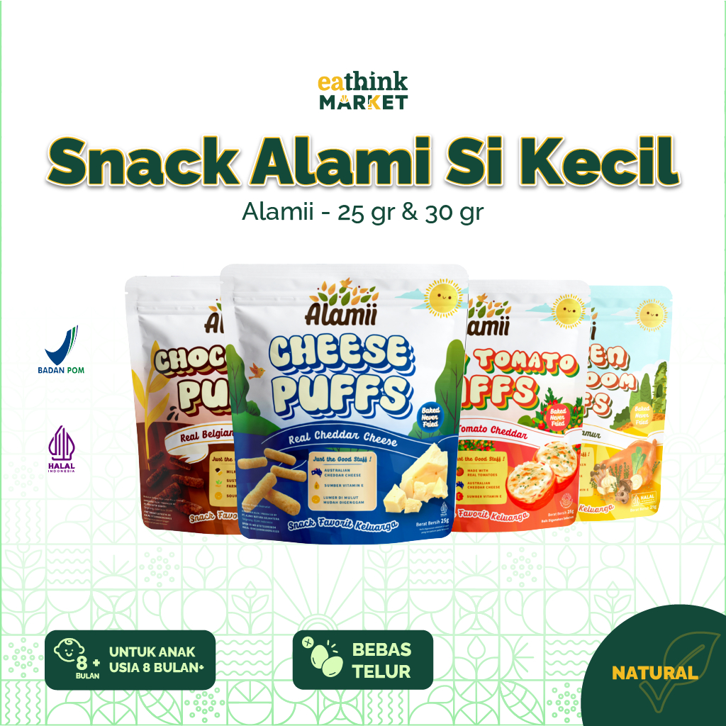 Jual Cemilan Puff Snack Sehat Anak-Anak Tanpa MSG - Alamii 25 g / 30 g ...