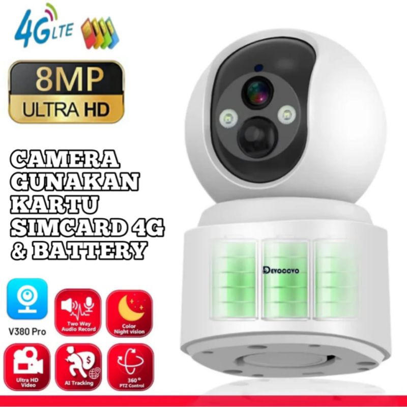 Jual Camera CCTV Battery SIM Card 4G Auto Tracking Wireless CCTV ...