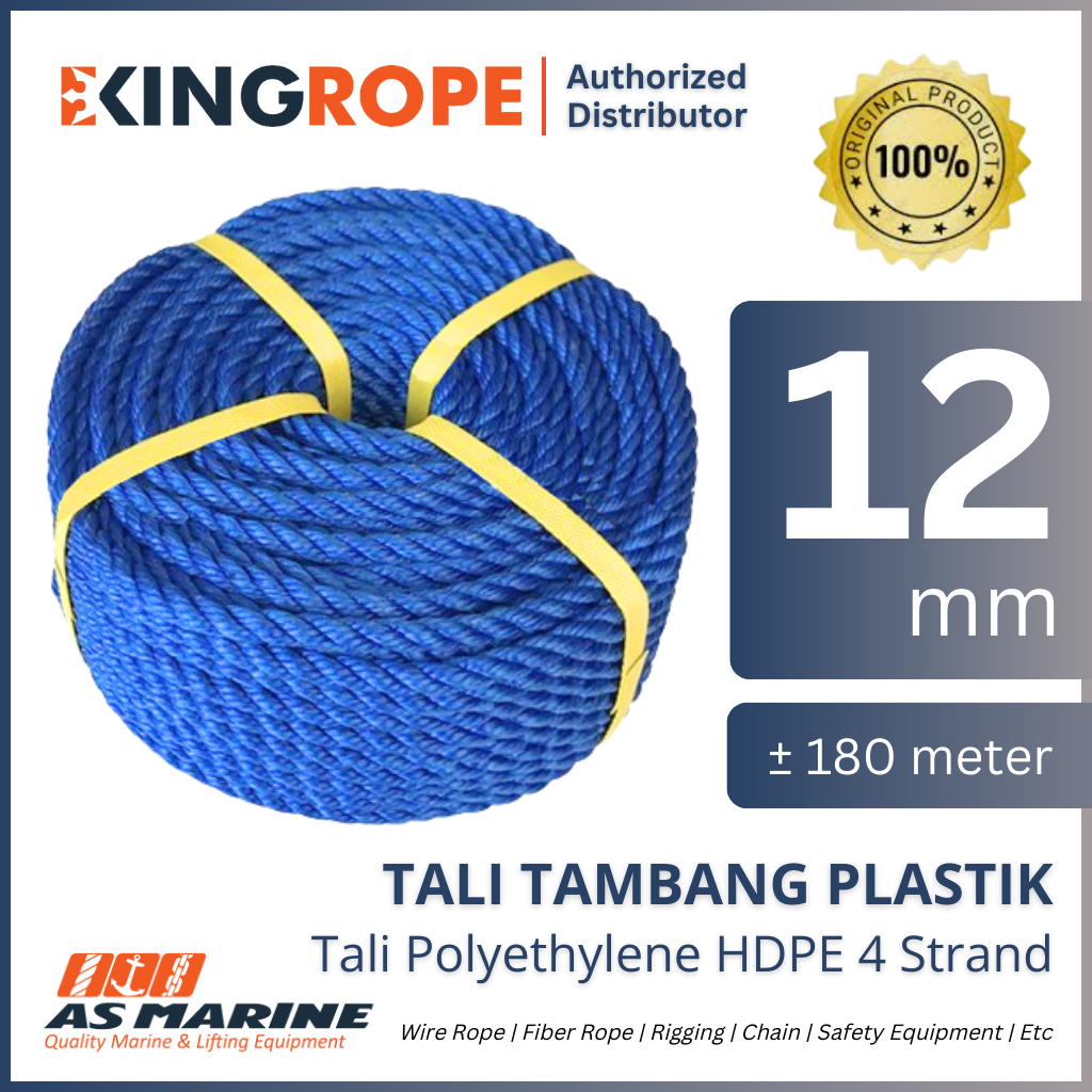 Jual Tali Tambang Plastik / Plastic Rope HDPE Polyethylene 12 mm x 200 ...