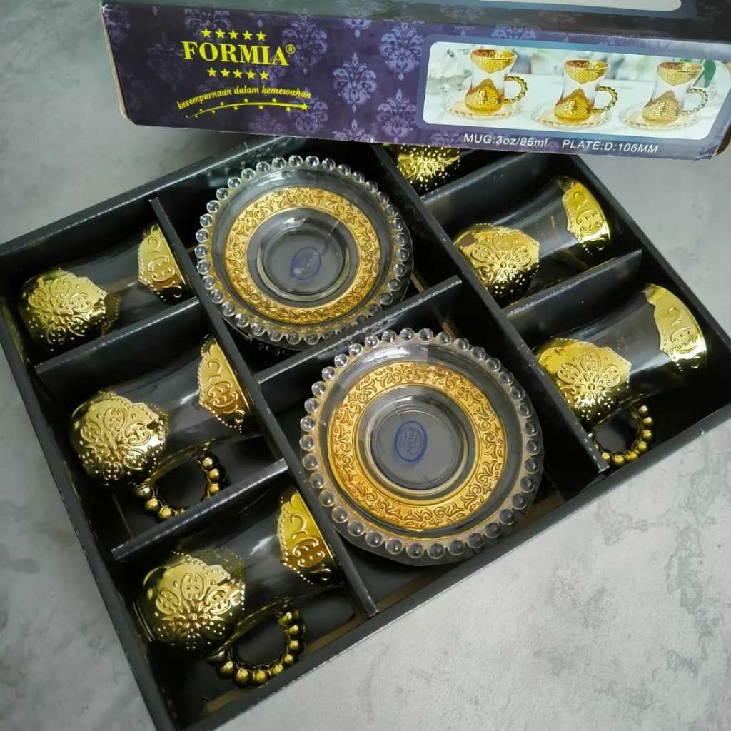 Jual Turkish Gold Mug set Formia | Gelas Mini Aesthetic Set | Shopee ...