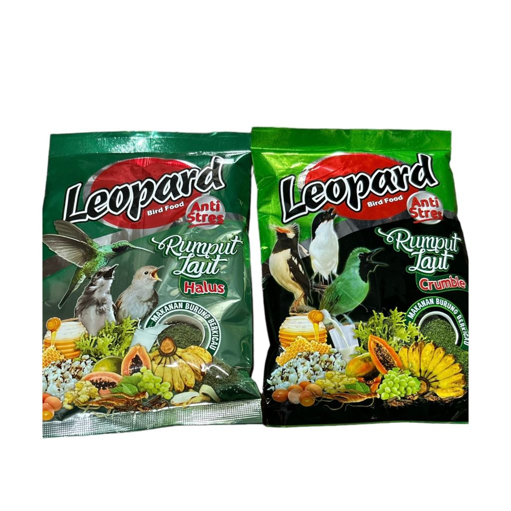 Jual LEOPARD RUMPUT LAUT SEAWEED HALUS DAN SCRUMBLE PAKAN BURUNG KICAU ...
