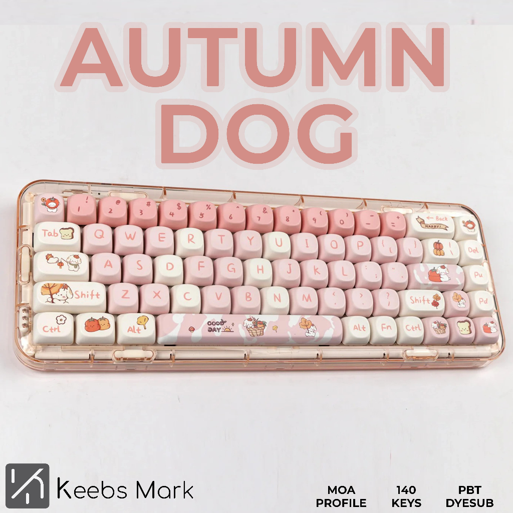 Jual Autumn Dog MOA Profile Keycaps PBT Dyesub 140 Keys Mechanical ...
