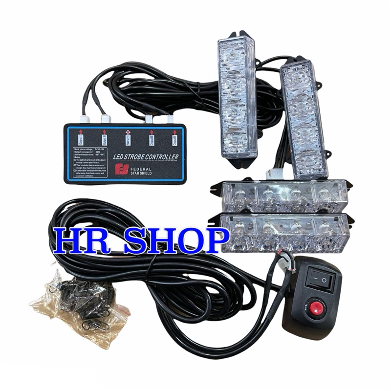 Jual LAMPU LED GRILL MOBIL 4Mata - FEDERAL SIGNAL 4led DENGAN ...