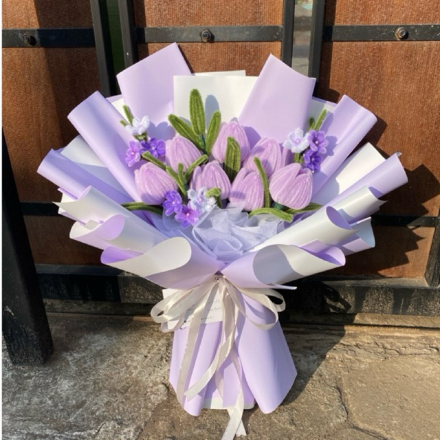 Jual Buket Tulip Kawat Bulu 7 Tangkai (FREE PACKING) | Shopee Indonesia