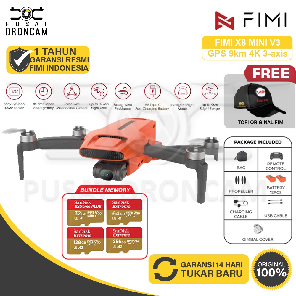 Jual Drone FIMI X8 Mini V3 Combo 4K 3-Axis Gimbal Camera New Version / X8 MINI V2 COMBO | Shopee ...