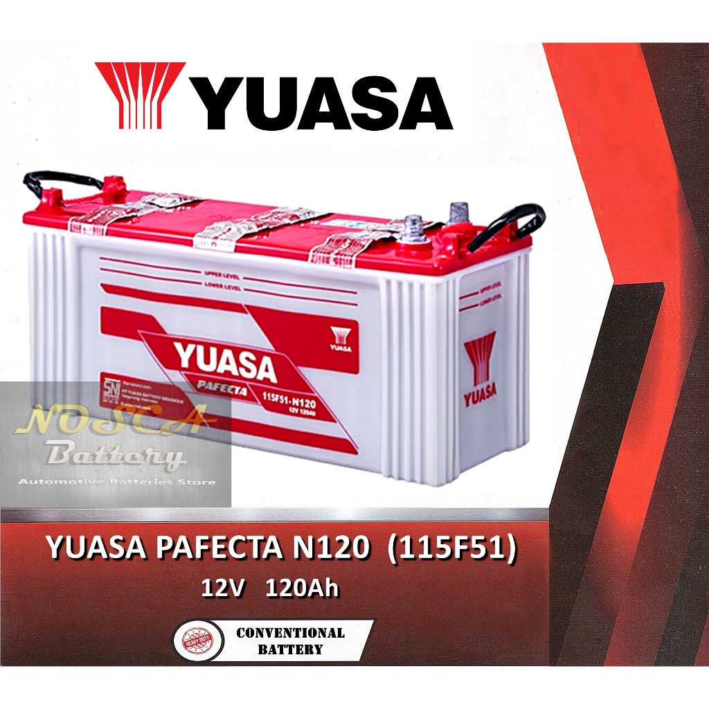 Jual Aki YUASA PAFECTA N120/ 115F51 Conventional Battery (120Ah) | Shopee Indonesia