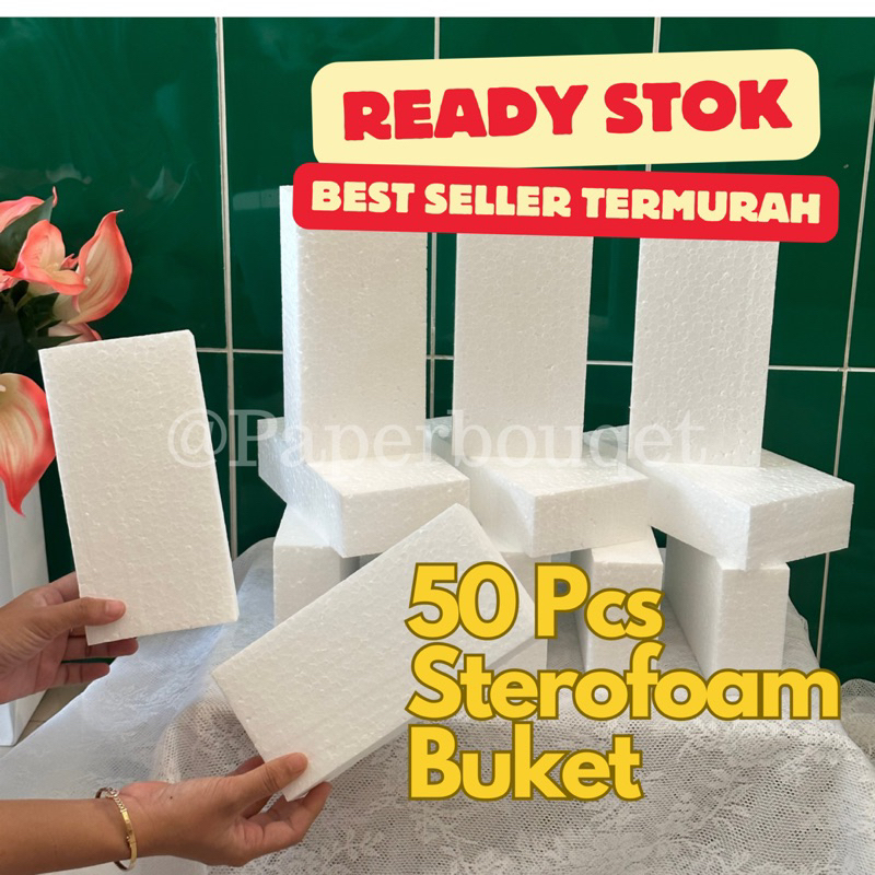 Jual 50 PCS Styrofoam Flower / Busa bunga / Oasis bunga / Sterofoam ...