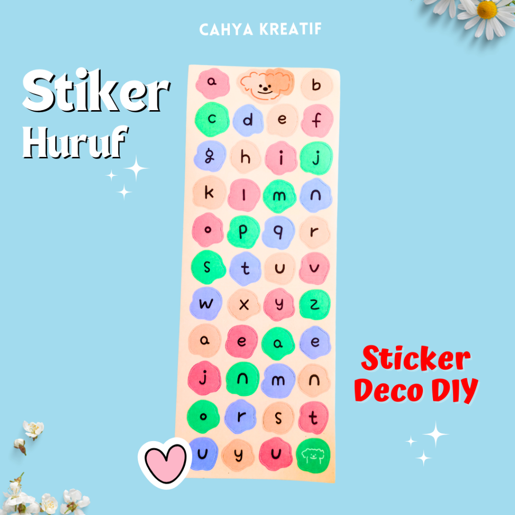 Jual Stiker Huruf | Alphabet Sticker Deco DIY Planner Stiker Aesthetic ...