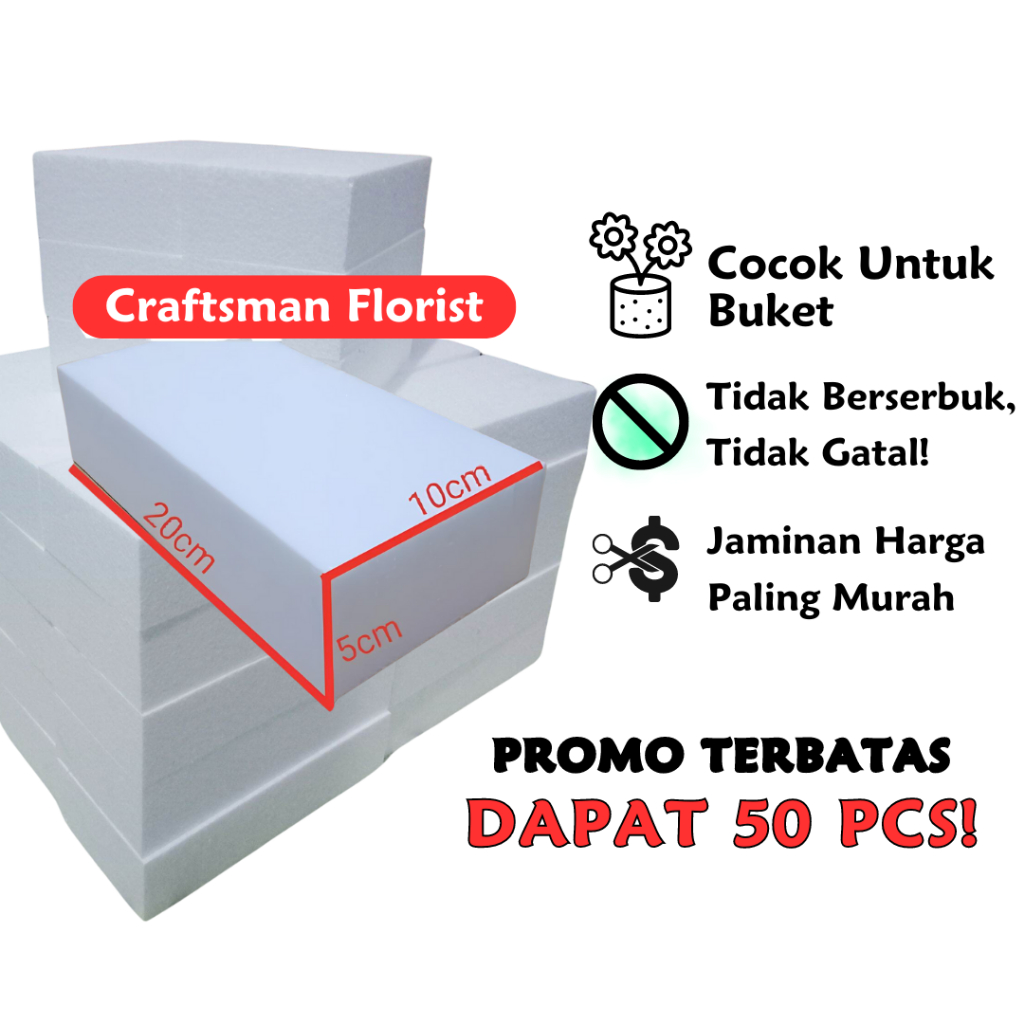 Jual PROMO 50 PCS!! Busa Bunga Sterofoam Flower Busa bunga Oasis bunga ...