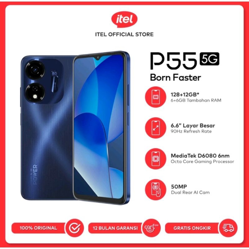 Jual Itel P55 5g (Biru) | Shopee Indonesia
