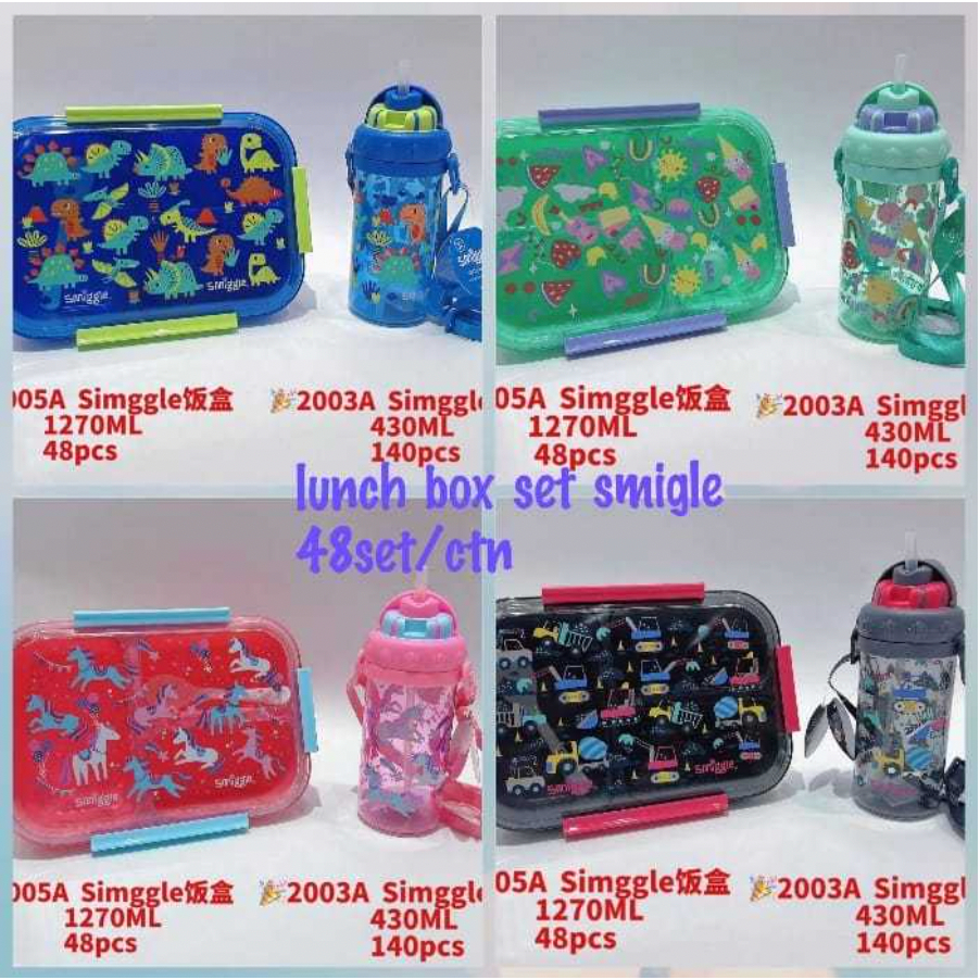 Jual SMIGGLE Paket Komplet Lunch Box Set Kotak Makan 2005 dan Botol Minum 2003 Kapasitas 1270ml ...
