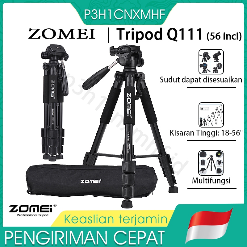 Jual ZOMEI Q111 Tripod Perjalanan Kamera Aloi Aluminium Portabel Ringan 142Cm/56 Inci dengan ...