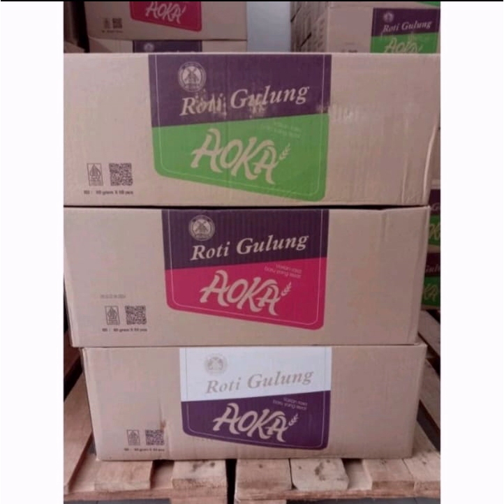 Jual AOKA Roti Gulung Rasa Coklat Keju dan Kelapa Enak Murah (DUS ...