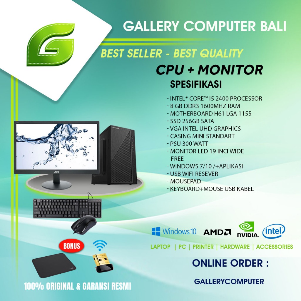 Jual komputer/pc rakitan intel core i5 fullset-for admin-siap pakai | Shopee Indonesia