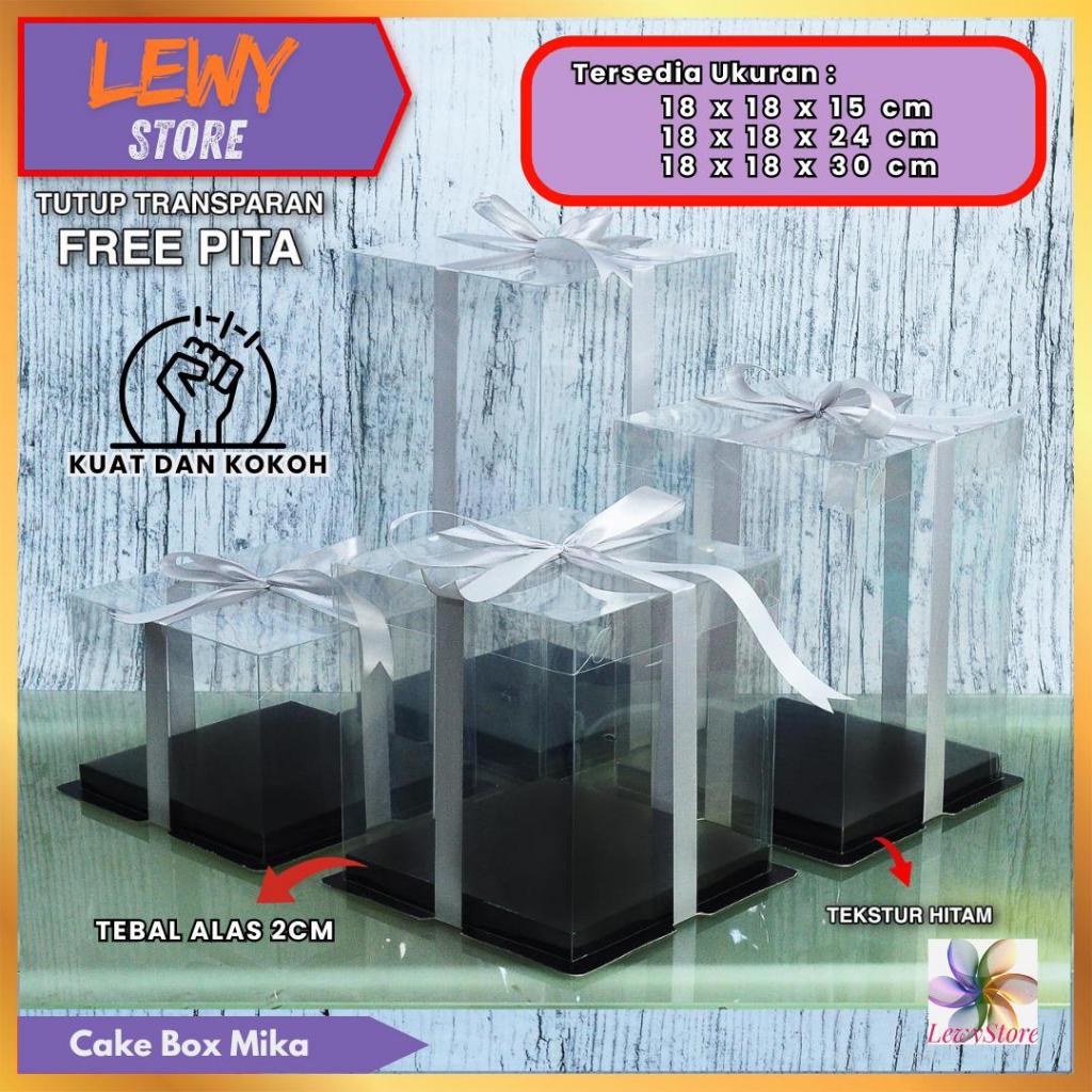 Jual Cake Box Mika Dus Kue Kotak Kue 18x18 cm Tutup Transparant PET ...