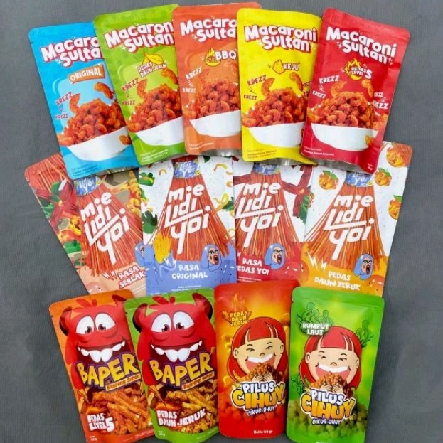 Jual CEKELIN Macaroni Basreng Cikur Pilus Mie Lidi Pedas Enak Murah ...
