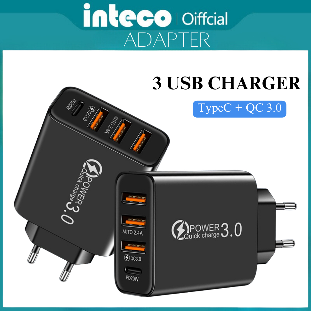 Jual Adapter Charger USB Travel Charger Quick Charging Type C 2PD+3USB Kepala Charger PD 20W+QC3 ...