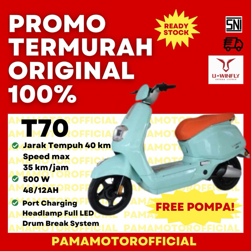 Jual Uwinfly T70 LITHIUM Battery Sepeda Listrik New Series | Shopee ...