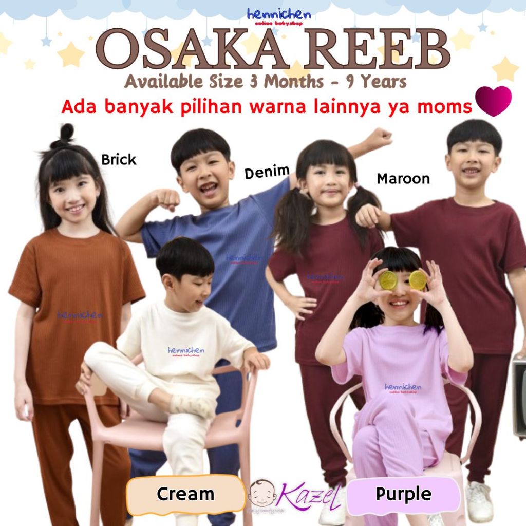 Jual NEW COLOUR Kazel 3 Bulan - 9 tahun Setelan Pendek Panjang Osaka Edisi x Zebe PART 2 ...