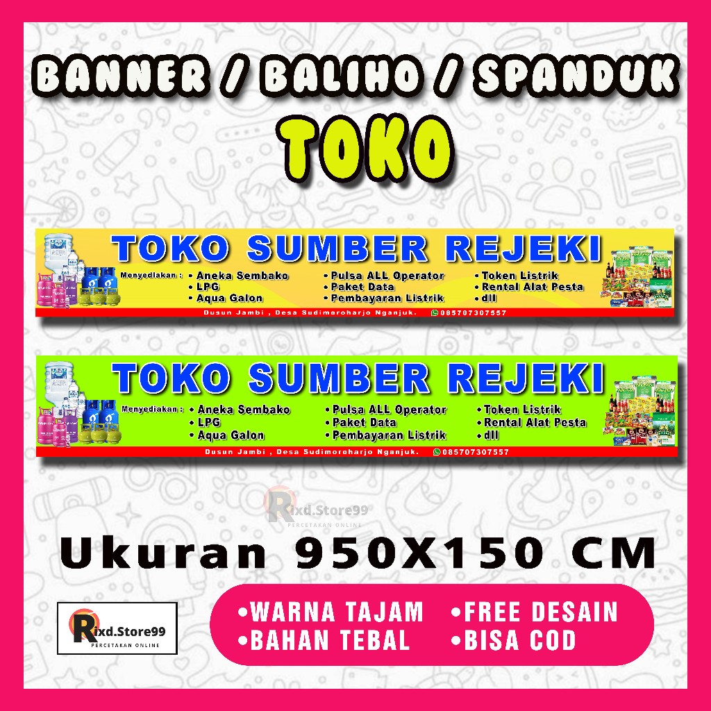 Jual BANNER SPANDUK TOKO SEMBAKO 950x150 CM BANER BALIHO | Shopee Indonesia