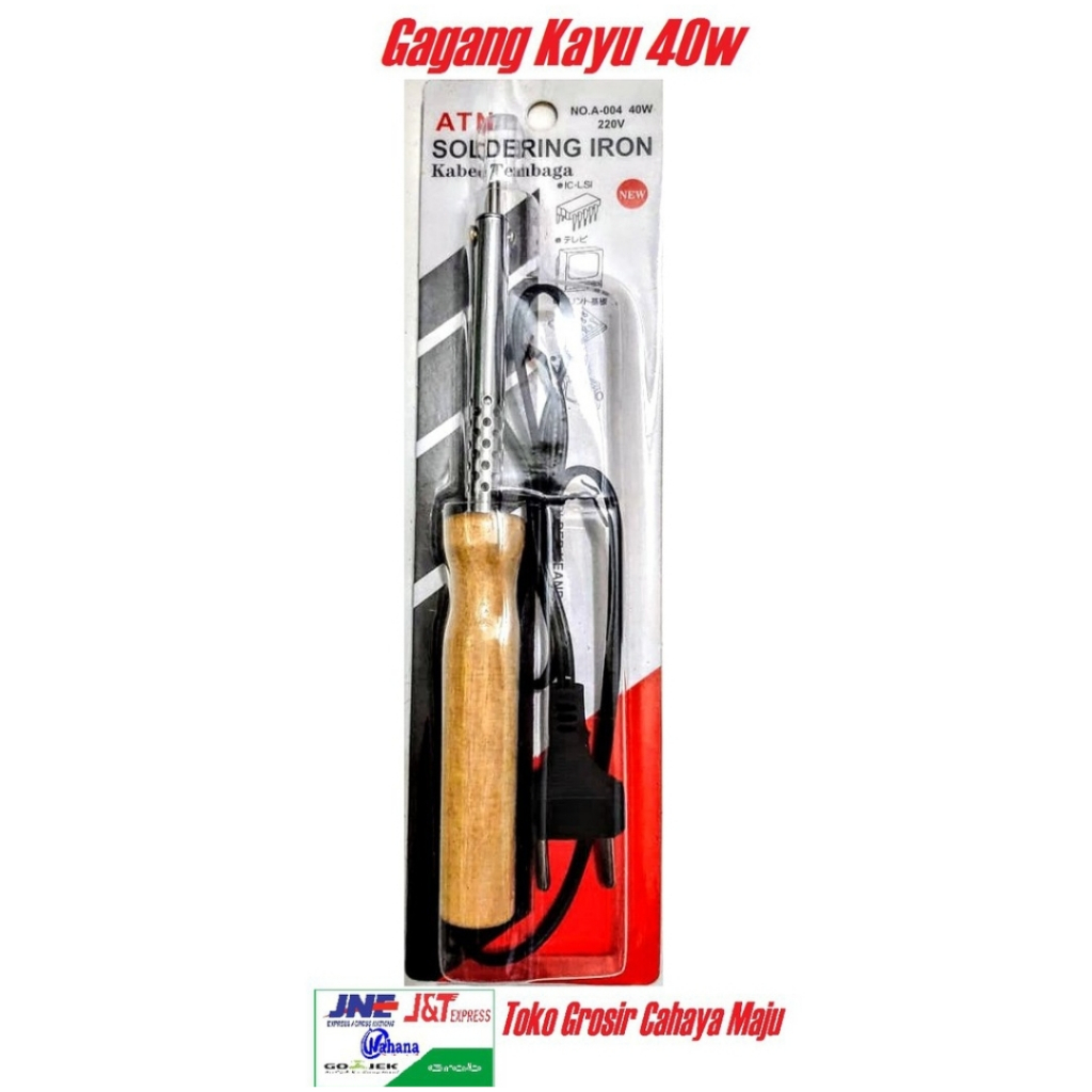 Jual Solder Listrik Gagang Kayu 40W 40 w Soldering Iron Alat Patri ...