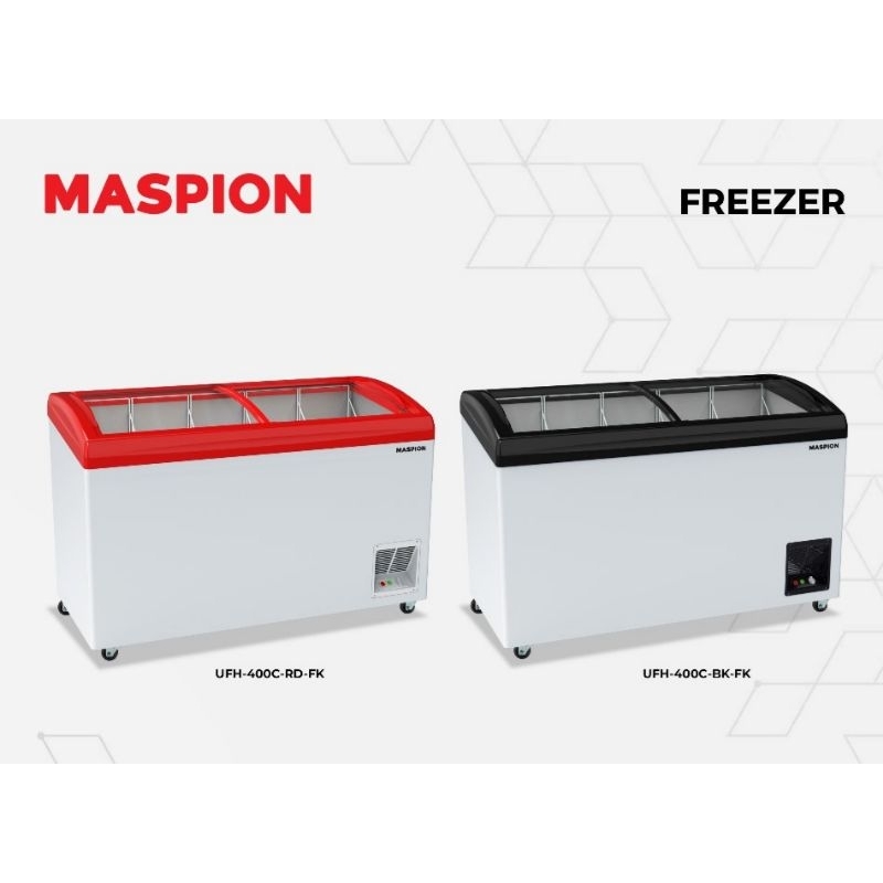 Jual CHEST FREEZER BOX MASPION / UCHIDA UFH-400C FK SLIDING GLASS FREE ...