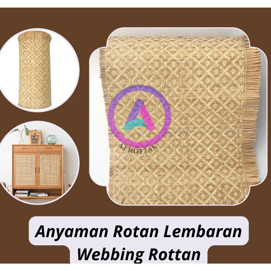 Jual Anyaman Rotan Synthetic Lembaran / Webbing Rotan / Anyaman Plafon ...