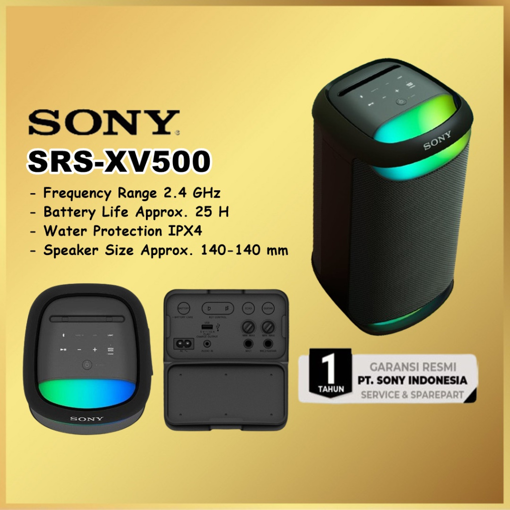 Jual Sony SRS-XV500 XV 500 SRSXV500 Wireless Portable Bluetooth Karaoke ...