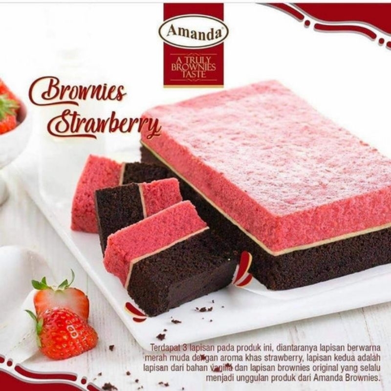 Jual Brownies kukus Amanda strawberry (Kemasan Vakum) | Shopee Indonesia
