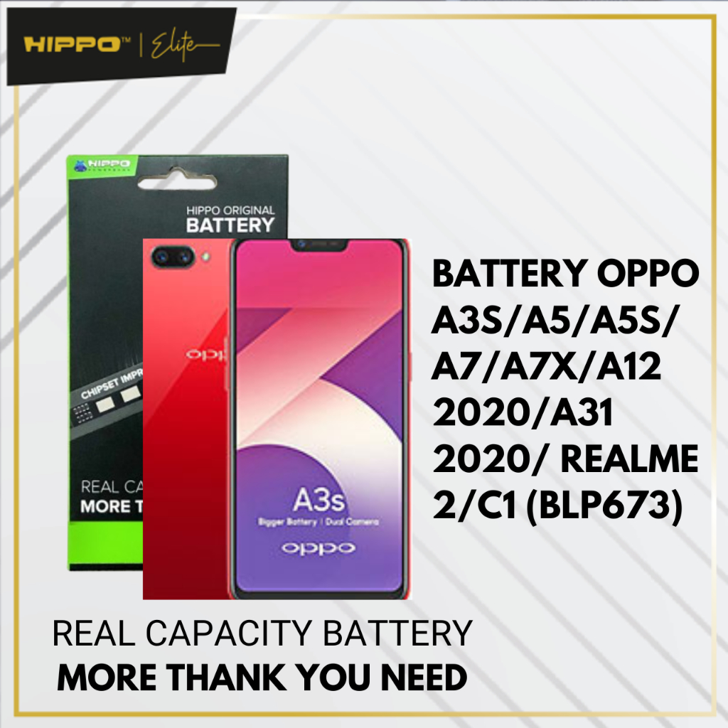 Jual Hippo Baterai Oppo A3S / A5 / A5S / A7 / A7X / A12 2020 / A31 2020 ...