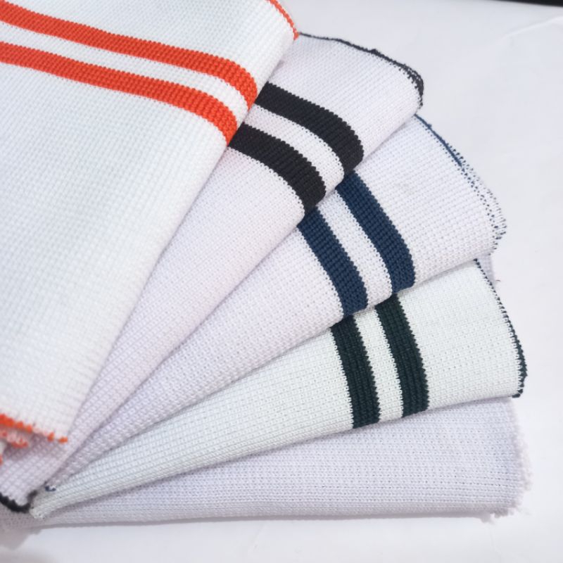 Jual Kain Rib/Bur Warna Putih Polyster Premium | Shopee Indonesia
