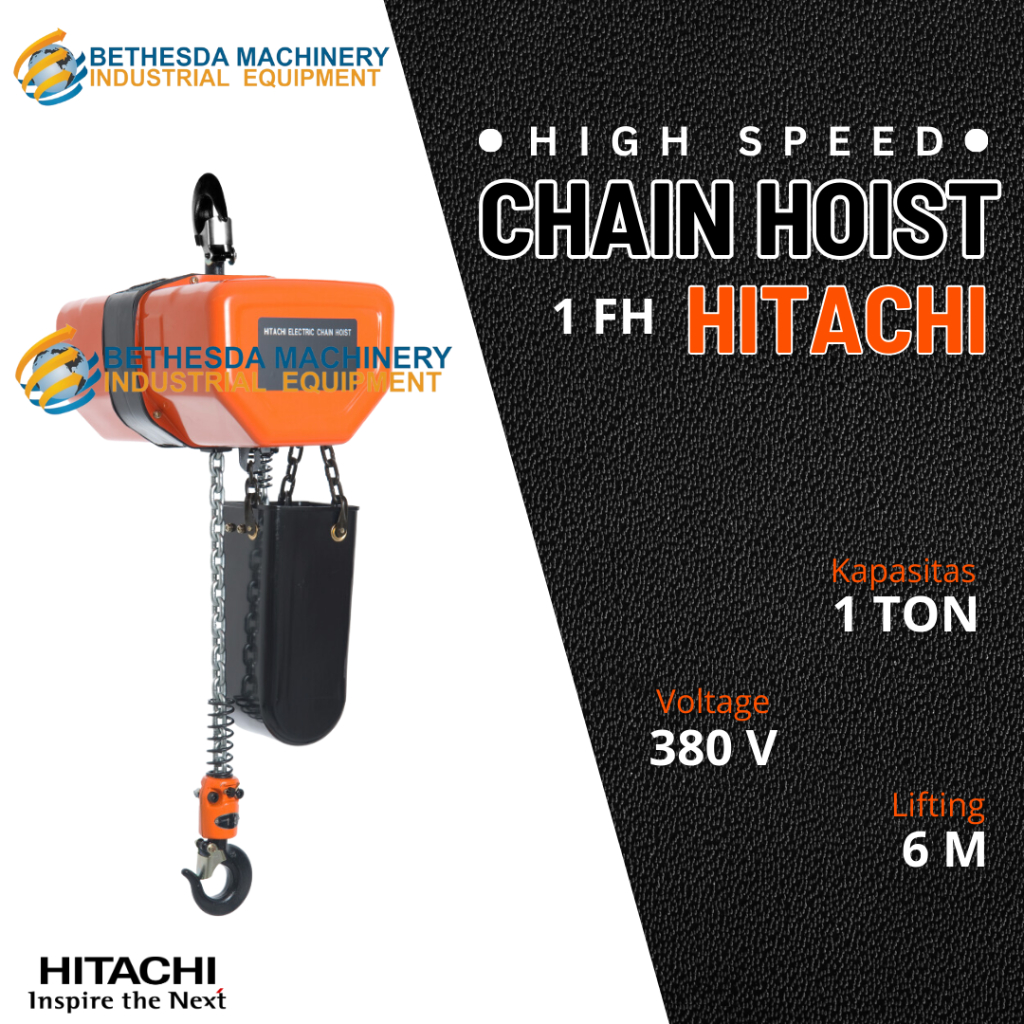 Jual Hitachi Crane 1 TON - 380 Volt Hoist Crane Hitachi 1 TON 6 Meter ...