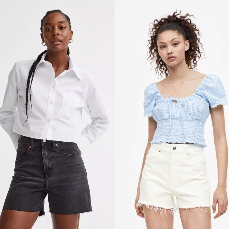 Jual HnM High-waisted denim shorts | Shopee Indonesia