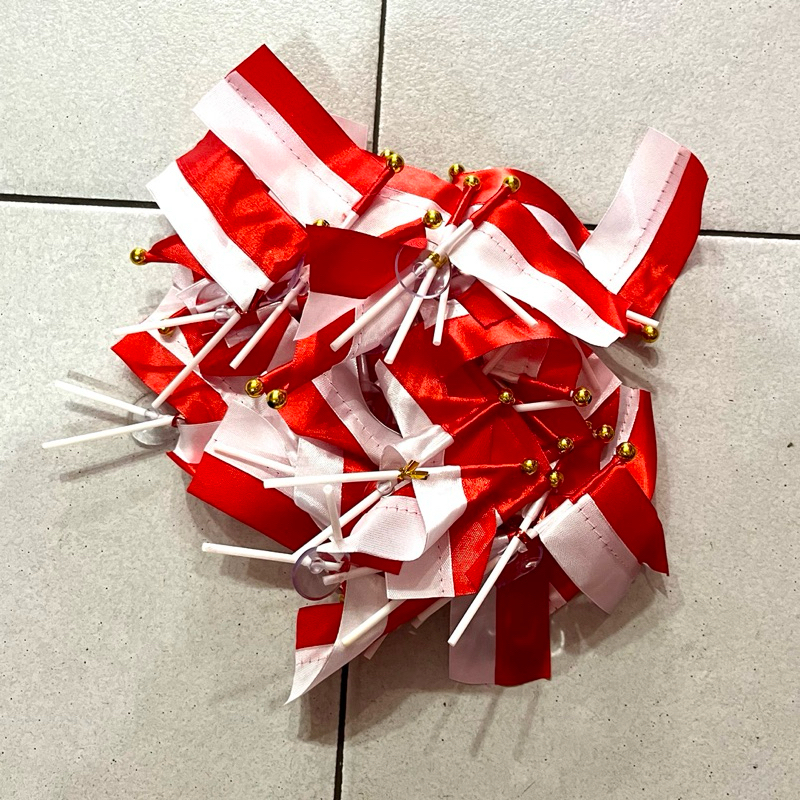 Jual Bendera silang merah putih tempelan mobil bendera ceplok per 50 ...