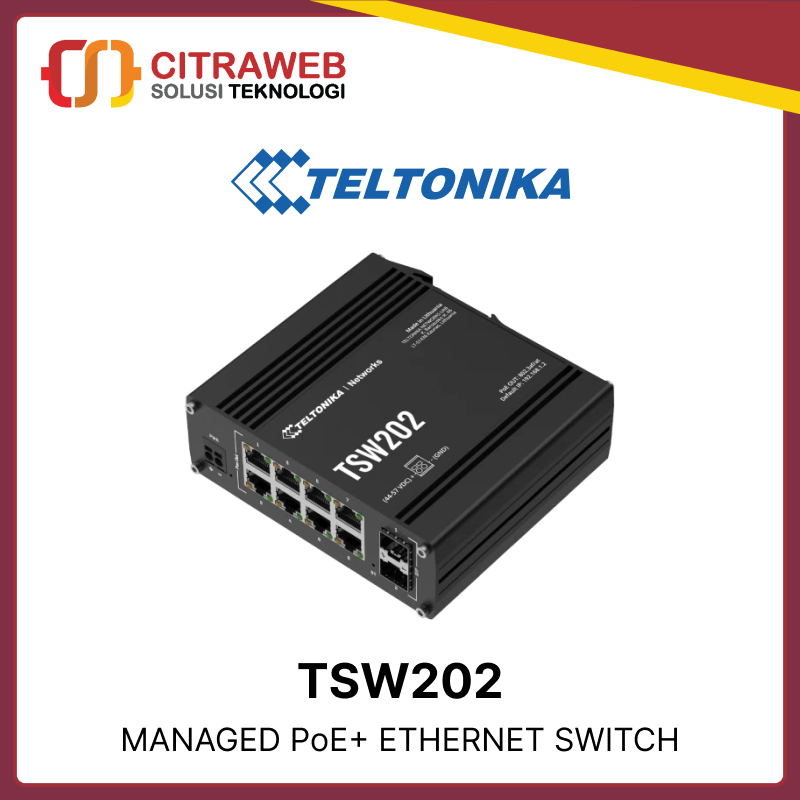 Jual Teltonika TSW202 8 Gigabit PoE+ 2 SFP Managed Industrial Switch ...