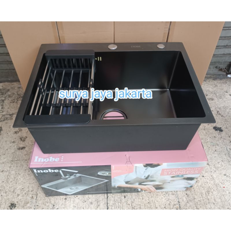 Jual kitchen Sink inobe 6045 Black "Anti Gores" / kitchen sink Inobe 60 ...