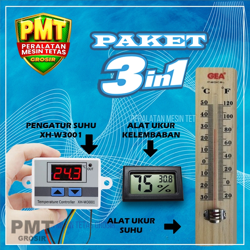 Jual Paket 3in1 W3001 Thermostat Thermometer Termostat Termometer ...