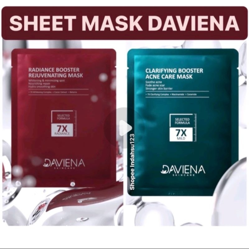 Jual Daviena Skincare Radiance Booster Rejuvenating Mask Sheet Mask ...