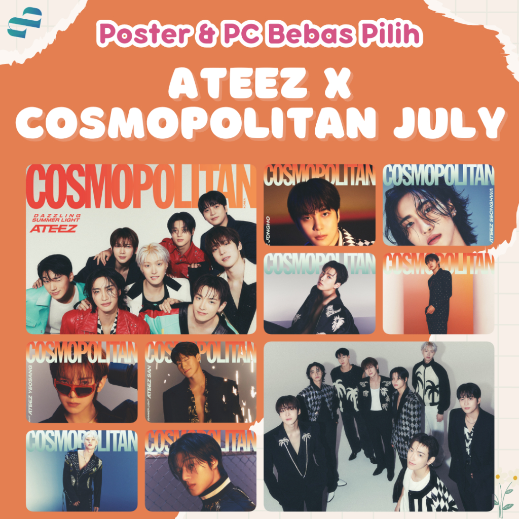 Jual Poster ATEEZ Cosmopolitan Juli | Poster Kpop A4 A5 A6 Murah Murah ...