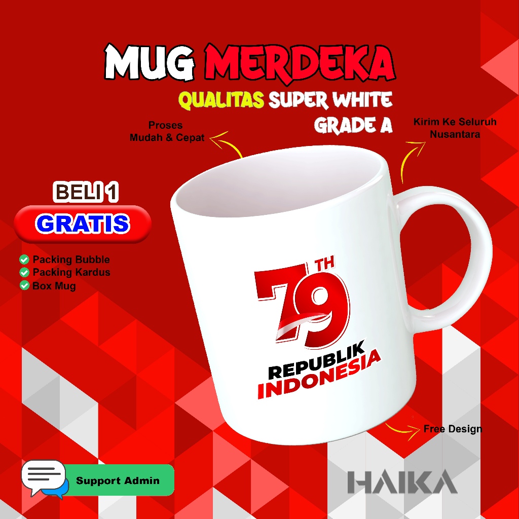 Jual MUG MERDEKA HUT RI / MUG CUSTOM SOUVENIR 17 AGUSTUS Gelas Keramik ...