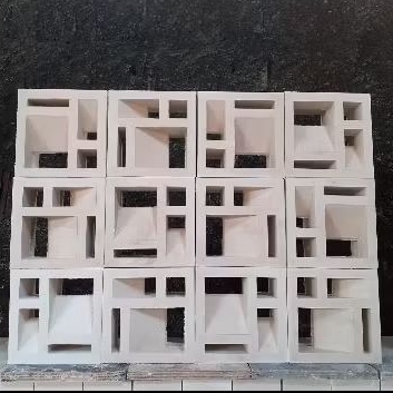 Jual roster beton bata merah roster minimalis ventilasi udara | Shopee ...