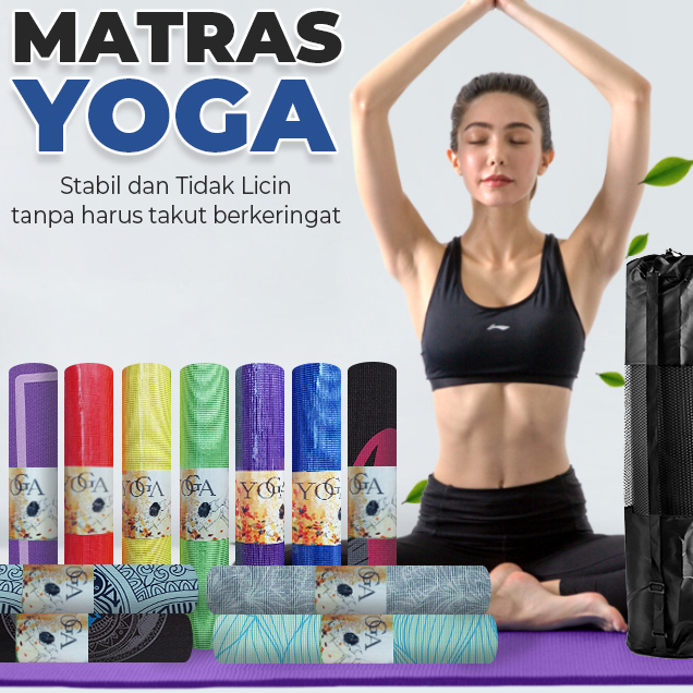 Jual MATRAS YOGA BUSA (FREE TAS)UKURAN 173cm x 61cm KETEBALAN 4mm ...