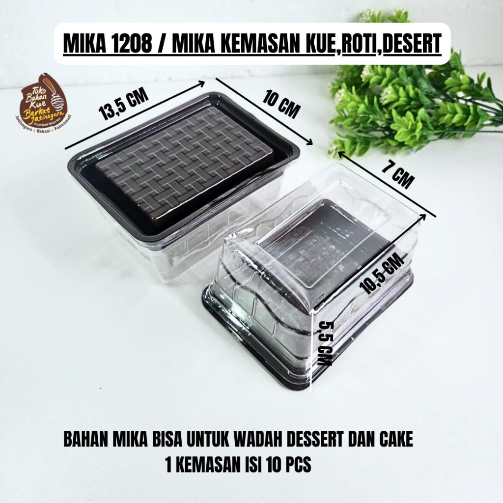 Jual MIKA 1208 / MIKA DESSERT / MIKA COKLAT PERSEGI PANJANG / 10 PCS ...