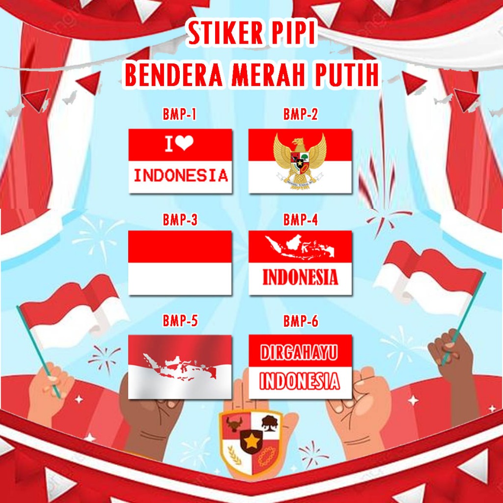 Jual (ISI 20 PCS) STICKER PIPI MERAH PUTIH - STICKER INDONESIA 17 ...