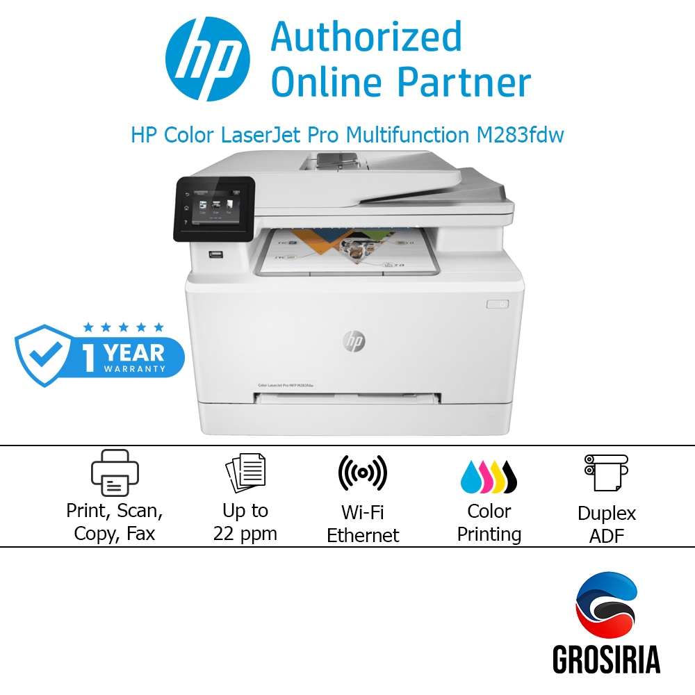 Jual HP Printer Laser Color Warna Multifungsi LaserJet Pro MFP M283FDW ...