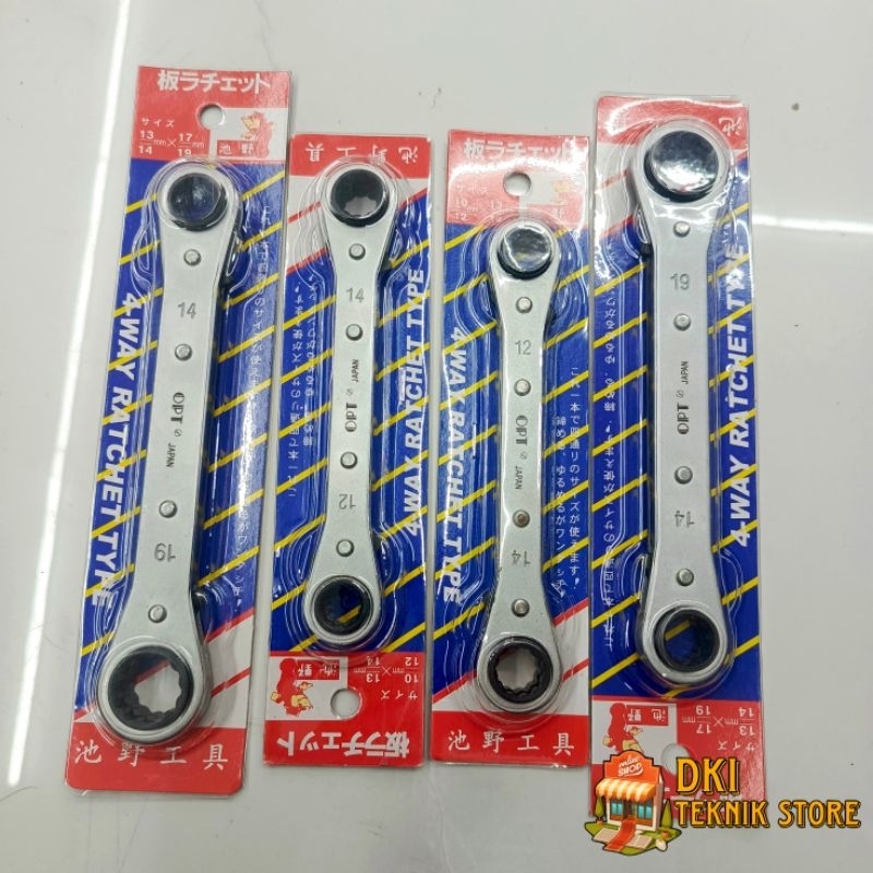 Jual Kunci Ratchet 4 Way 17 19 21 22 Mm OPT Kunci Ring Ganda Kombinasi ...