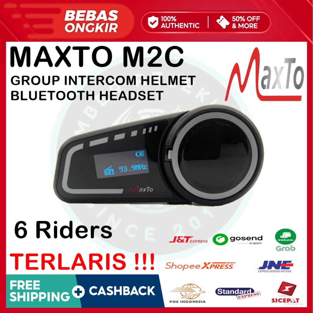 Jual Maxto M2C Bluetooth Radio Intercom Helm 6 Rider Alt M2 EJEAS Q7 V6 PRO | Shopee Indonesia