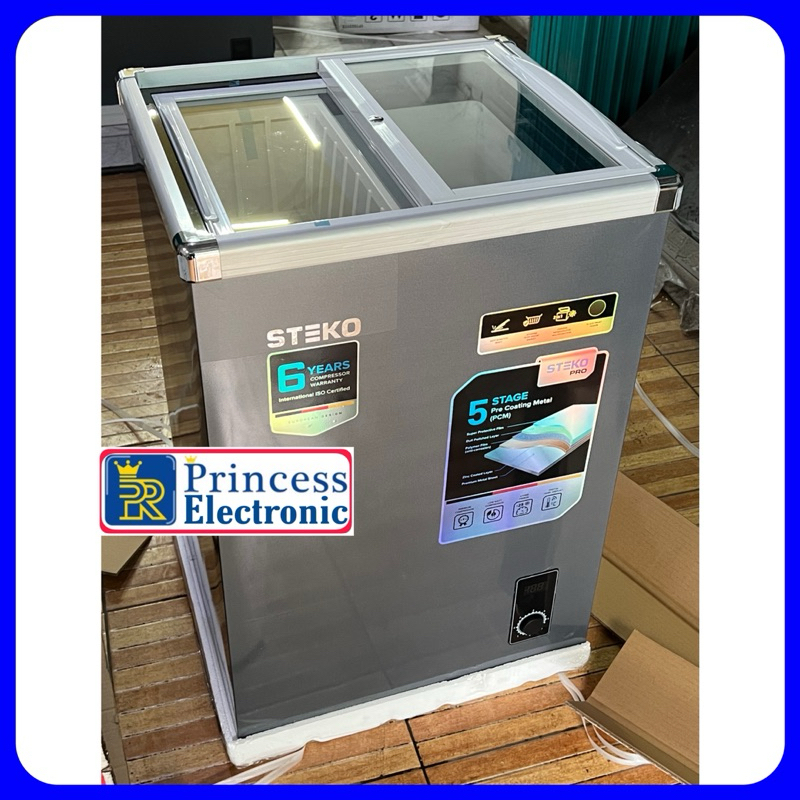 Jual chest freezer Sliding Kaca STEKO SG 110 RS | Shopee Indonesia