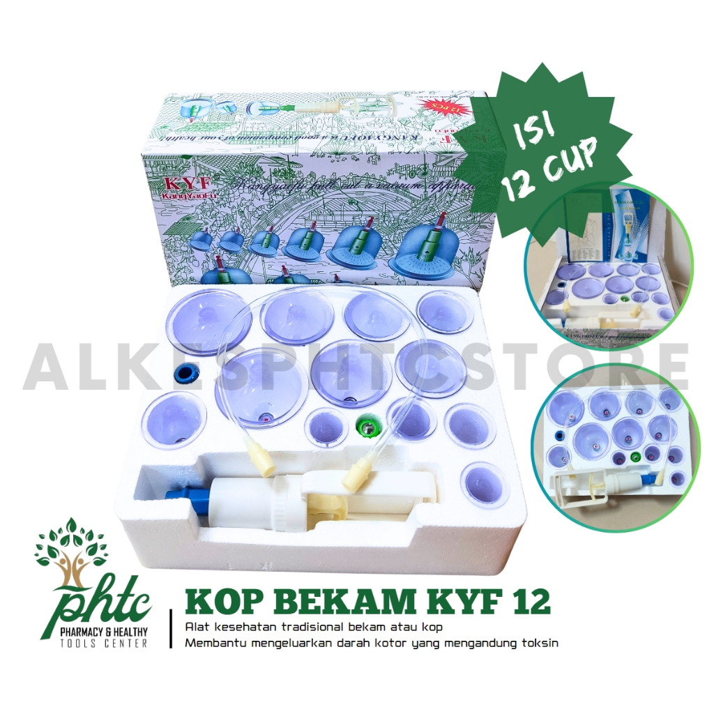 Jual KYF Alat Bekam l Kop Angin 12 Pcs l Vacuum Cupping Kit Isi 12 ...