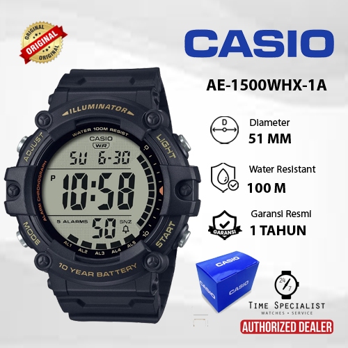 Jual Jam Tangan CASIO AE-1500WHX-1A Digital Original Garansi Resmi 1 tahun | Shopee Indonesia